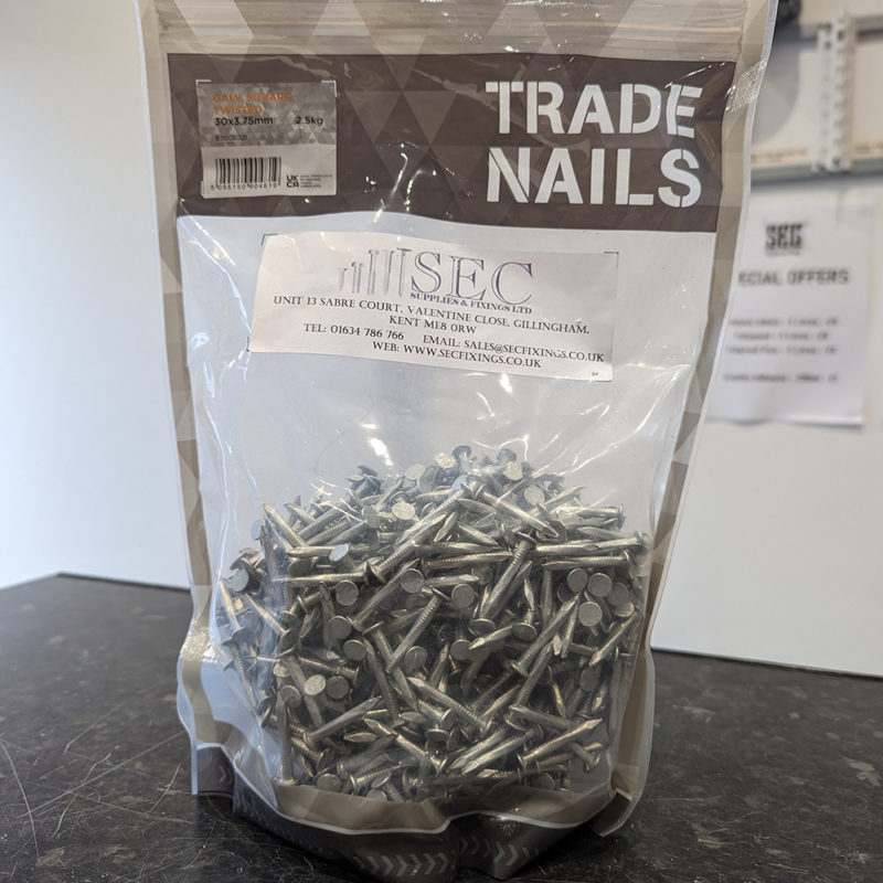 Sheradised Square Twist Nails - SEC Supplies & Fixings Ltd